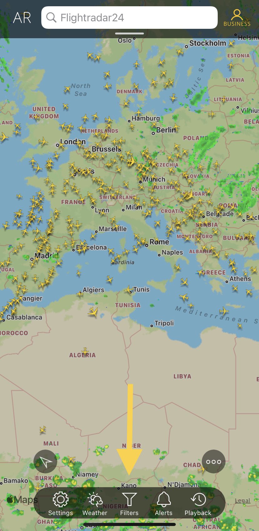 Flightradar24 on Twitter: "@Matteoube Hi Matt, tap Filters at the bottom of the screen, then ...
