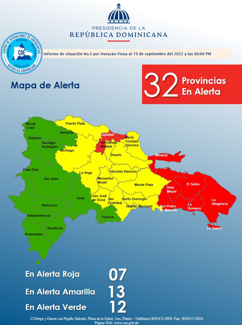 COE on Twitter: "El COE mantiene 07 provincias en alerta roja, 13 en alerta amarilla y 12 en ...