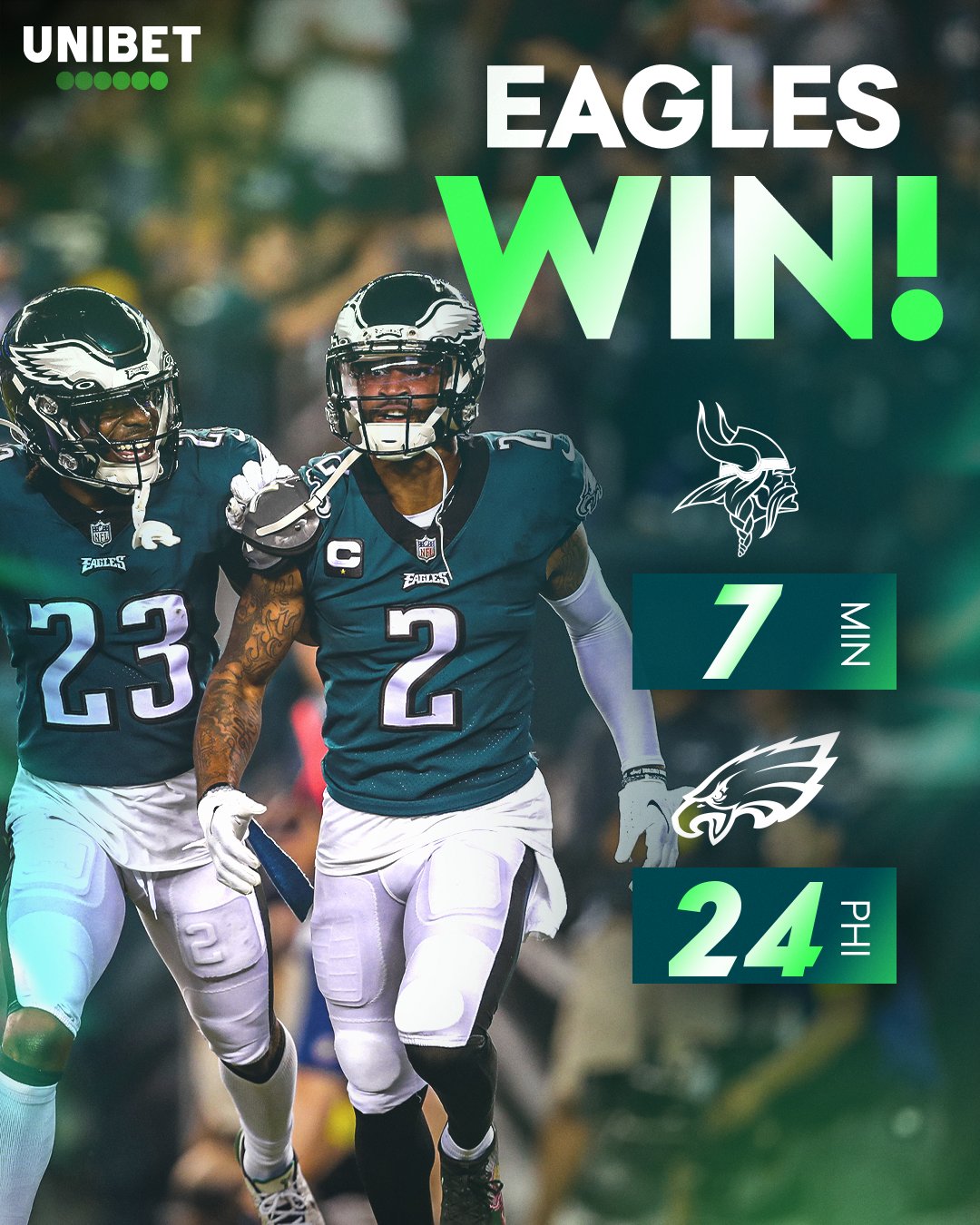 Philadelphia Eagles on Twitter: "W @UnibetUS | #FlyEaglesFly https://t.co/dPNQDEZWht" / Twitter