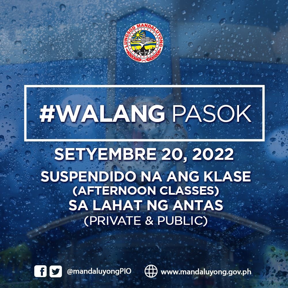 MandaluyongPIO on Twitter: "MAHALAGANG ANUNSYO SUSPENDIDO NA ang mga KLASE ngayong HAPON ...
