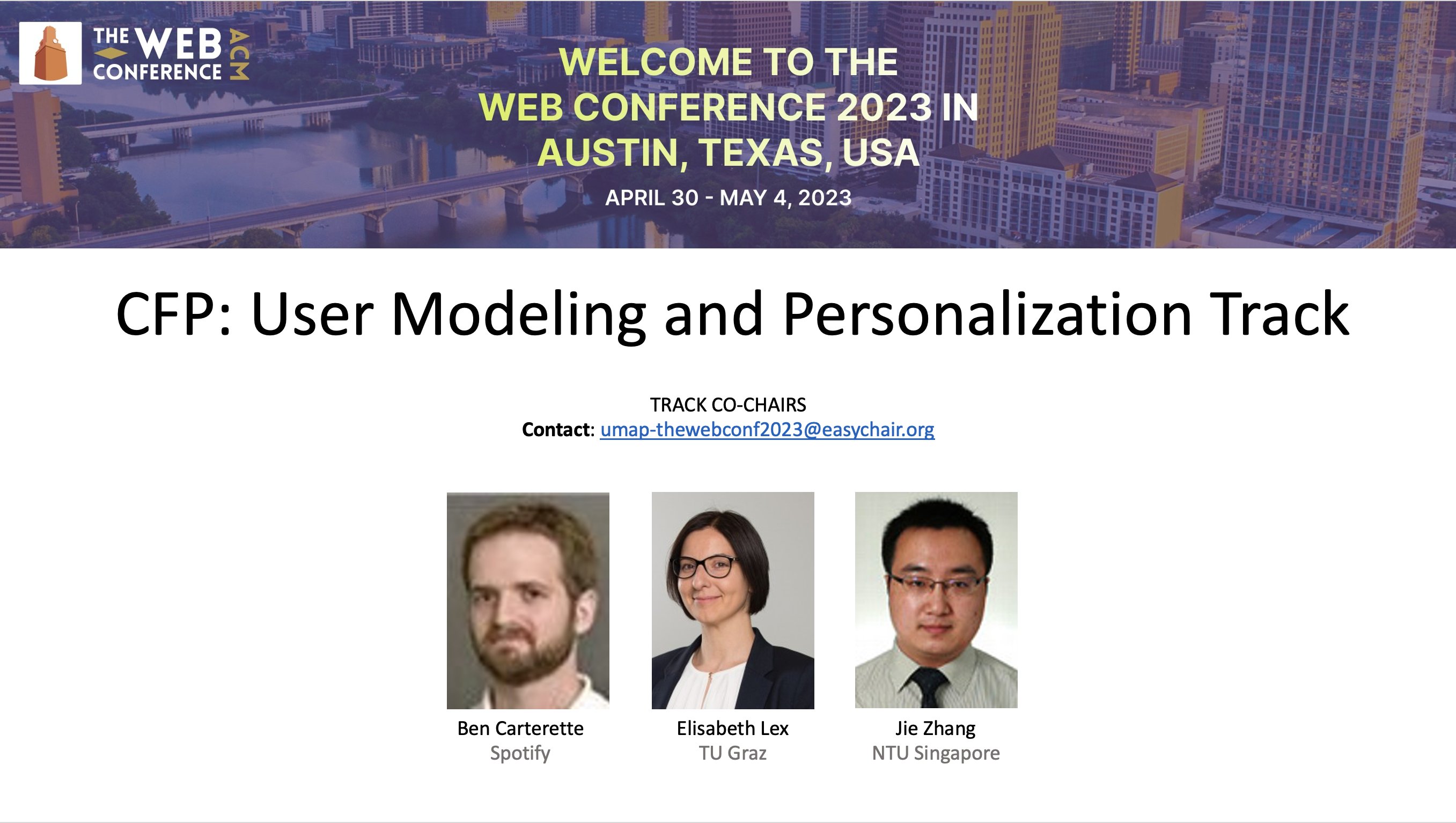 The Web Conference on Twitter: "We invite research contributions to the User Modeling and ...