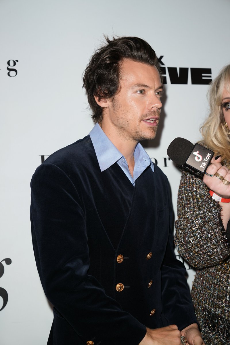 HS Candids on Twitter: "Harry being interviewed by @brittany_broski at the “Don’t Worry Darling ...