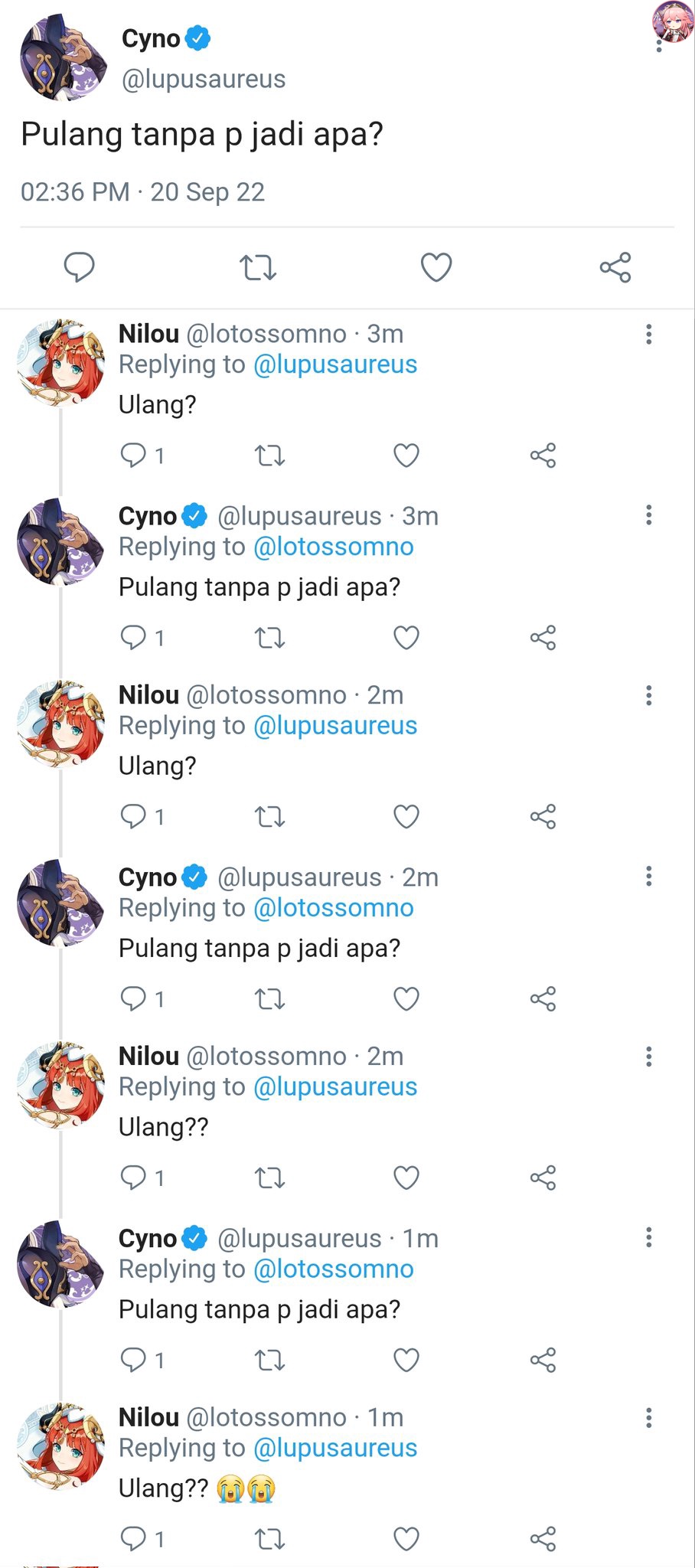 GABUNG KOMUNITAS FANFIC 📌 on Twitter: "au! // bxg ship cylou cynilou cyno x nilou Pulang tanpa p ...