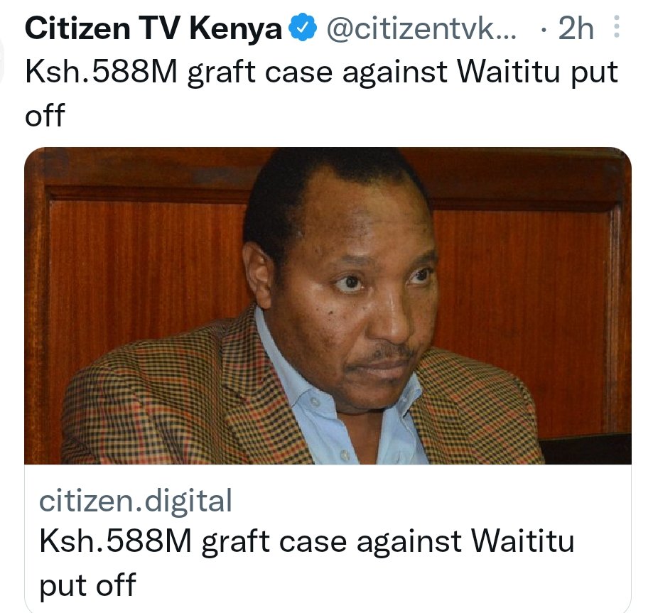 Mutwiri_Kiambi4 on Twitter: "Kumbe ilikuwa kusumbuliwa Tu,,, waititu was the first politician in ...