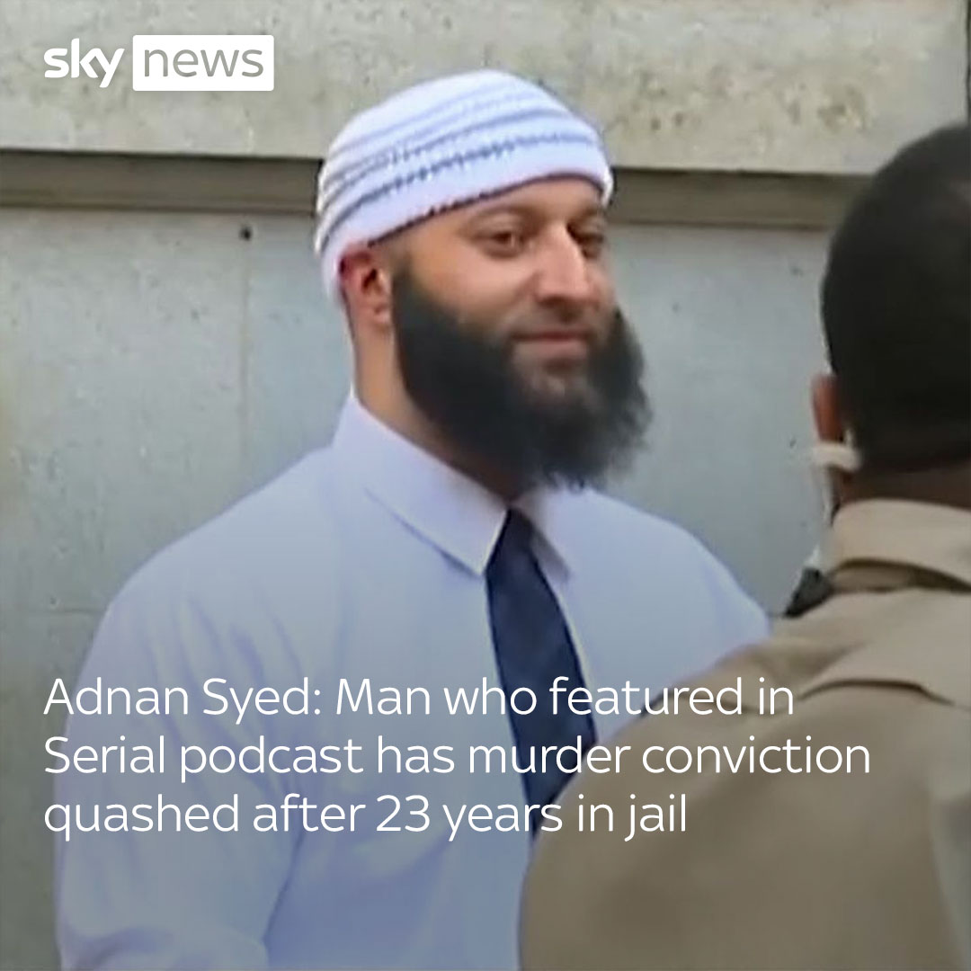 Sky News on Twitter: "A judge has ordered the release of Adnan Syed ...