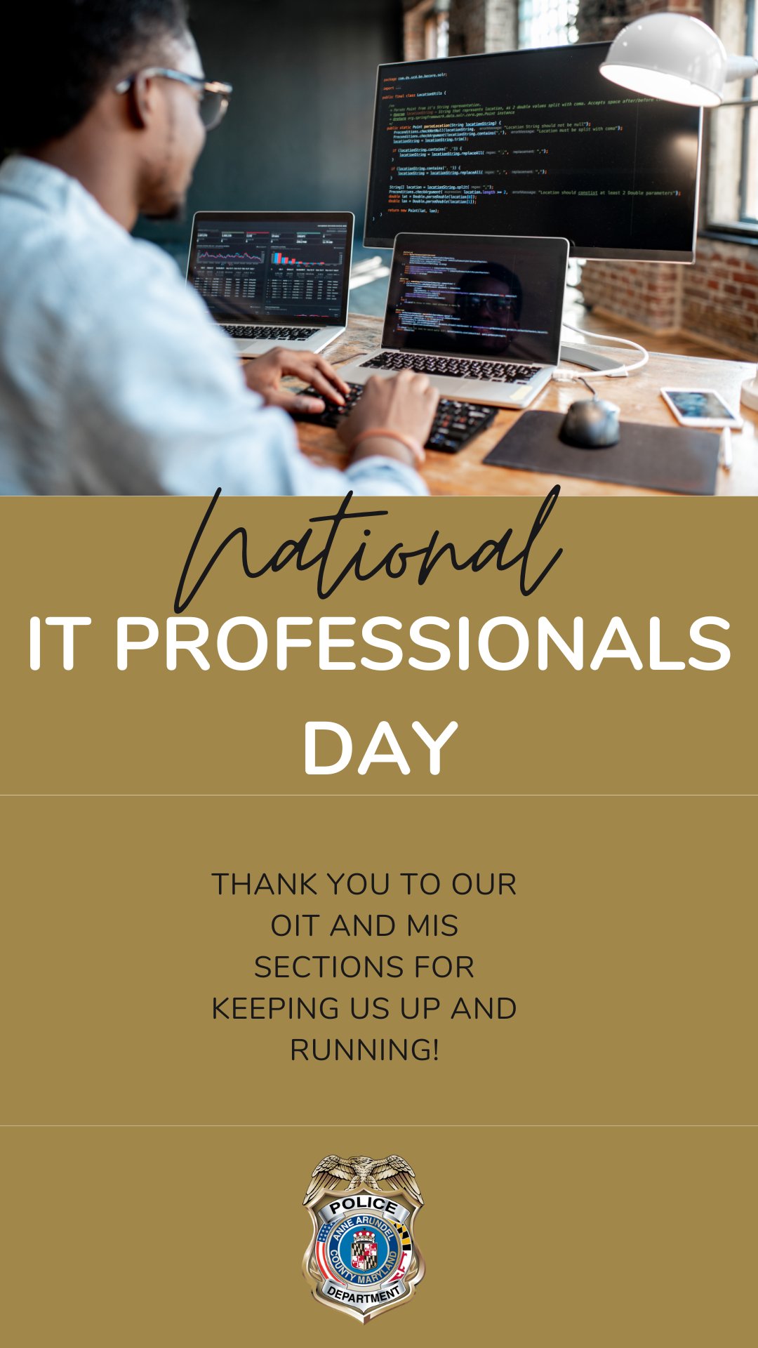 Anne Arundel County Police Department on Twitter: "Today is National IT Professionals Day! Be ...