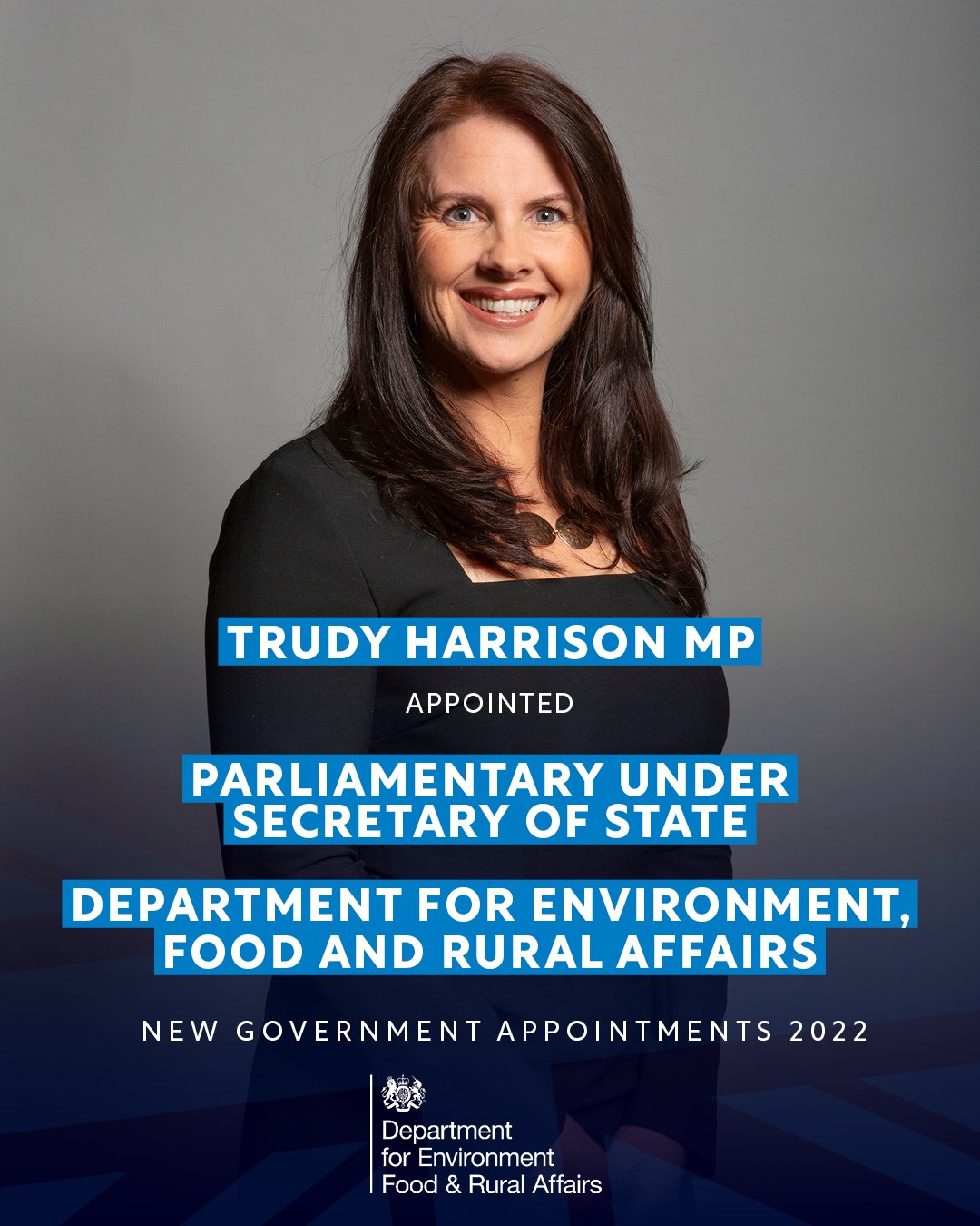 Defra UK on Twitter: "Welcome to Trudy Harrison MP who joins @DefraGovUK as Parliamentary Under ...