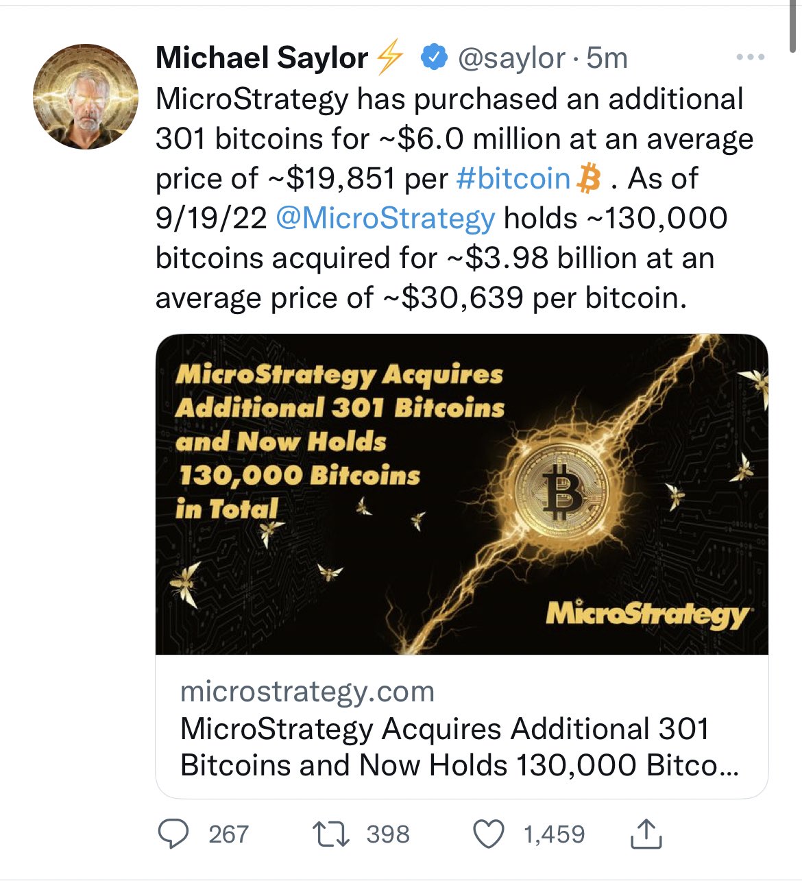 Gaurav Sharma (SuccessTechZ.eth) on Twitter: "MicroStrategy has purchased an additional 301 ...