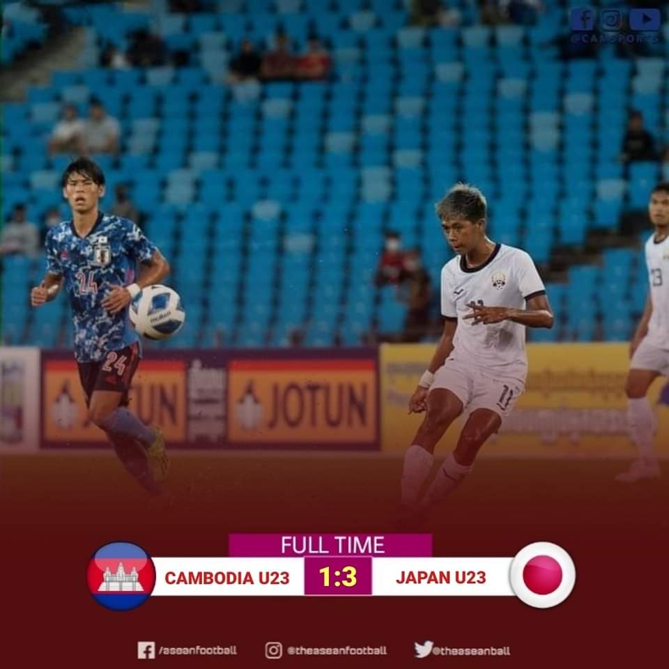 ASEAN FOOTBALL on Twitter: "𝗜𝗡𝗧𝗘𝗥𝗡𝗔𝗧𝗜𝗢𝗡𝗔𝗟 𝗙𝗥𝗜𝗘𝗡𝗗𝗟𝗬 𝗠𝗔𝗧𝗖𝗛 (20/9) FT: Cambodia U23 🇰🇭 1-3 🇯🇵 Japan ...