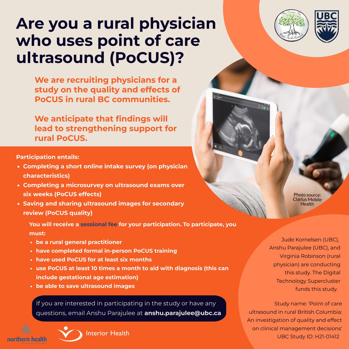 Centre for Rural Health Research on Twitter: "If you are a rural GP in BC who uses PoCUS, we ...