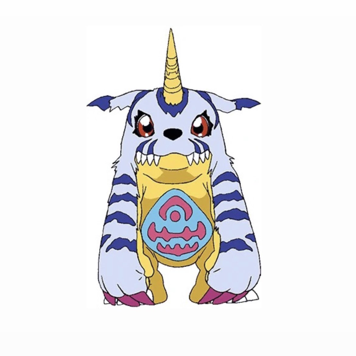 digimon (creature) no humans horns single horn solo white background ...