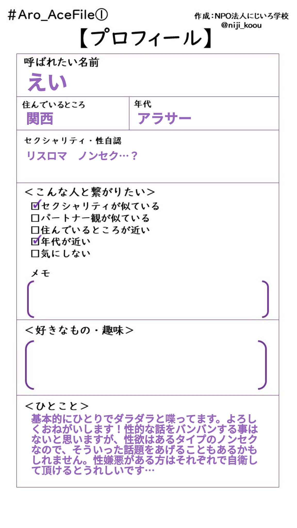 ぇ い on Twitter: "簡単に自分のことです\( ö )/ #Aro_AceFile #AceFile2 https://t.co/cDCNyPDDYN https://t.co ...