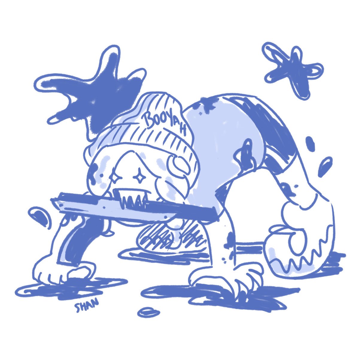 「Happy (and a bit scared) to say Splatoon」| ⛓Chainsaw Shan🪚 のイラスト