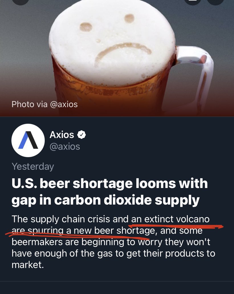 It’s simply amazing where this article led me. Shortage of CO2, from ...