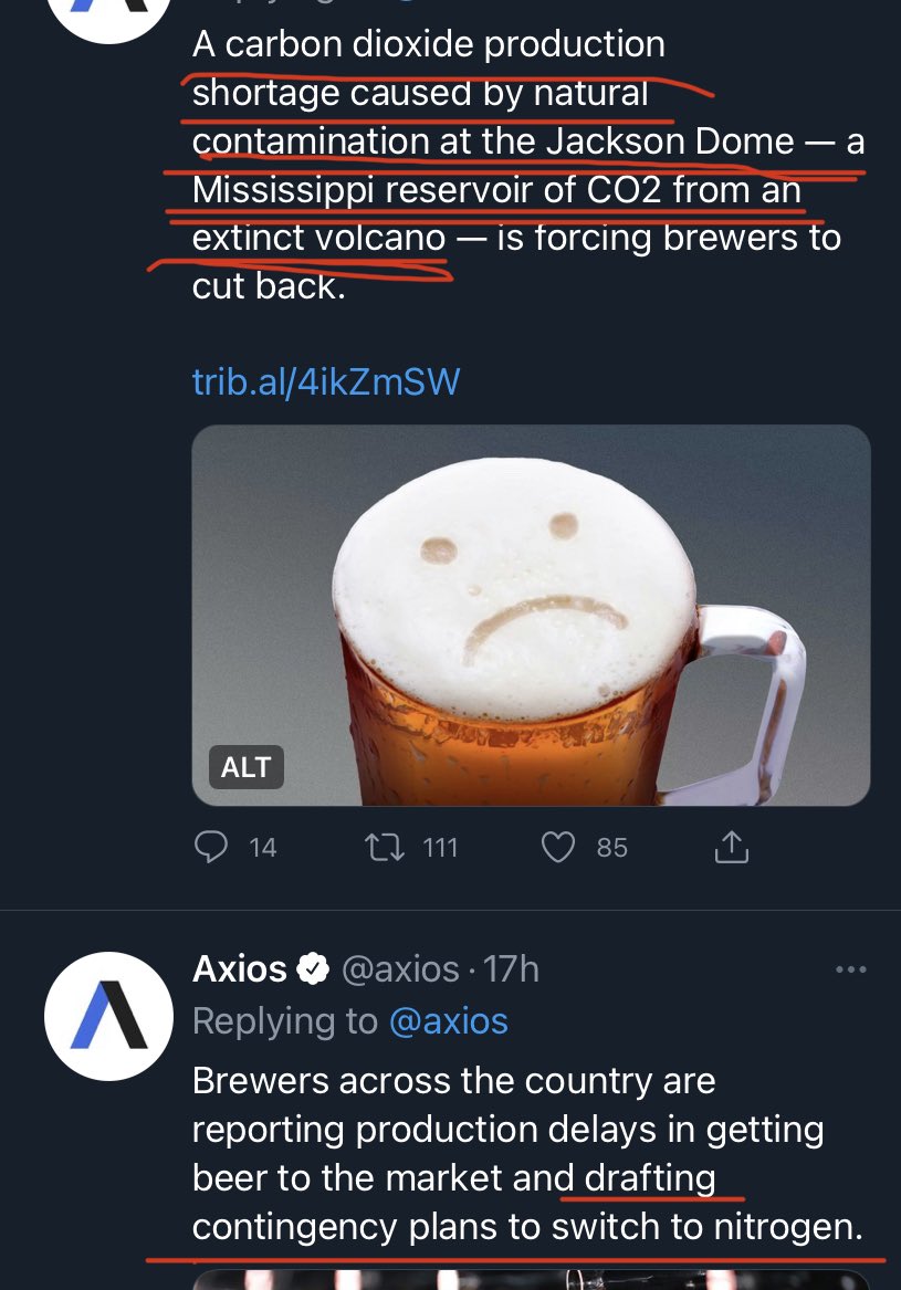 It’s simply amazing where this article led me. Shortage of CO2, from ...