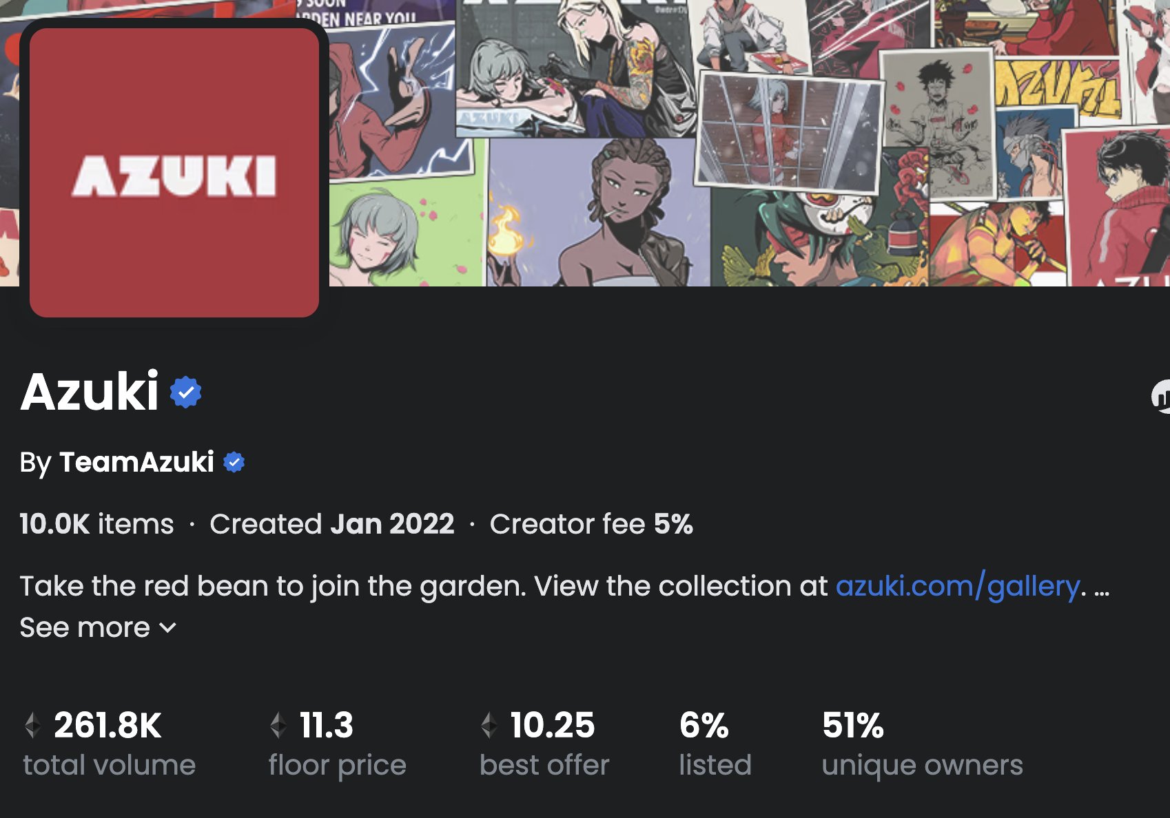 Cirrus on Twitter: "Azuki just flipped Moonbirds for the first time since May from 7e to 11e ...