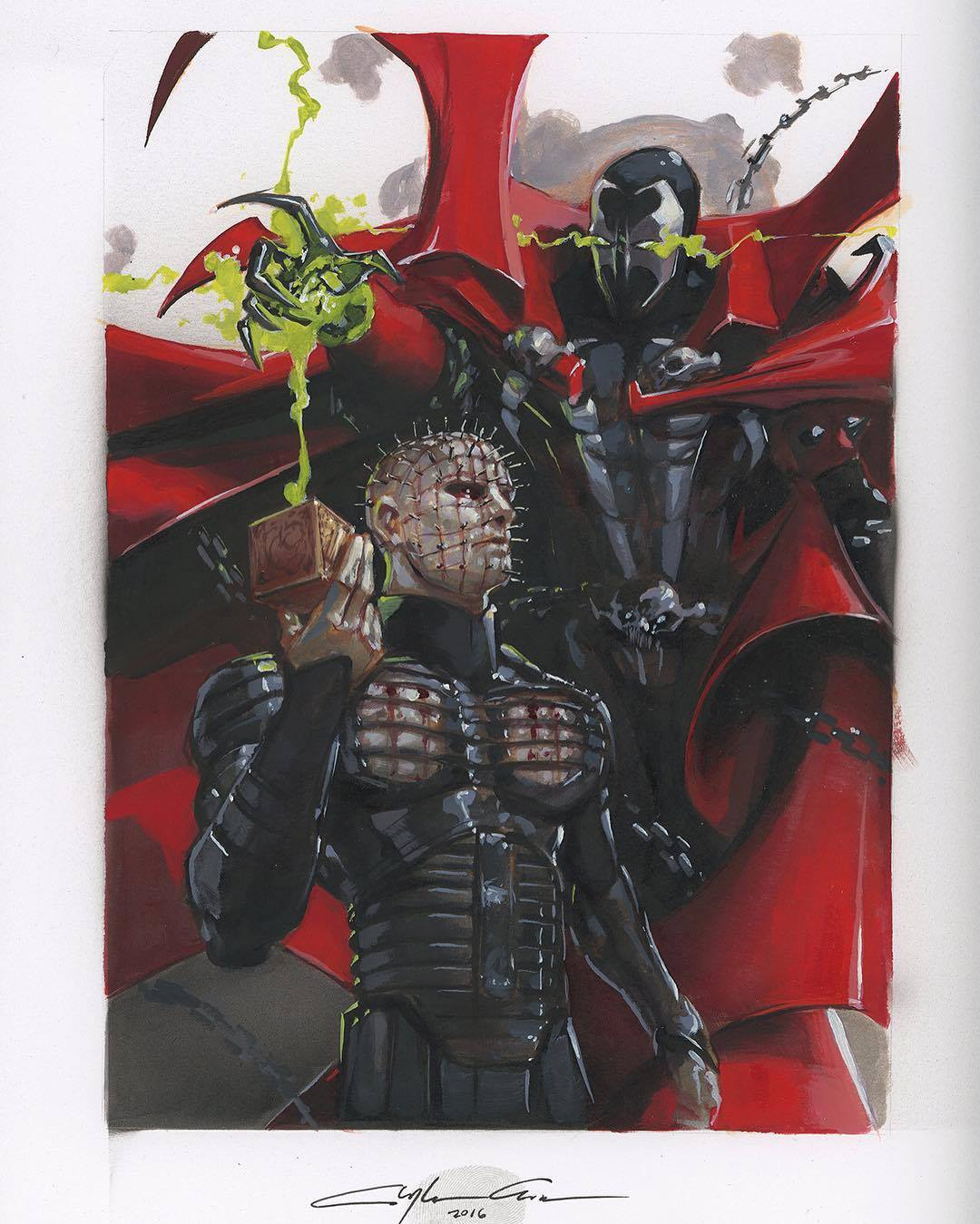 Daily Spawn Archive on Twitter: "Spawn & Pinhead sketch (2016). Art by @Clayton_Crain #Spawn # ...