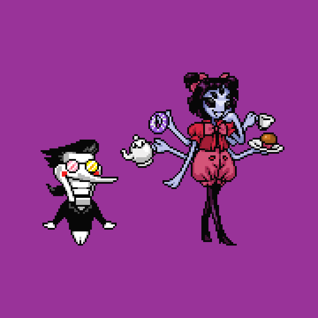 InuGou on Twitter: "Spamton and Muffet in Fraymakers art style #pixelart #ドット絵 #Undertale # ...