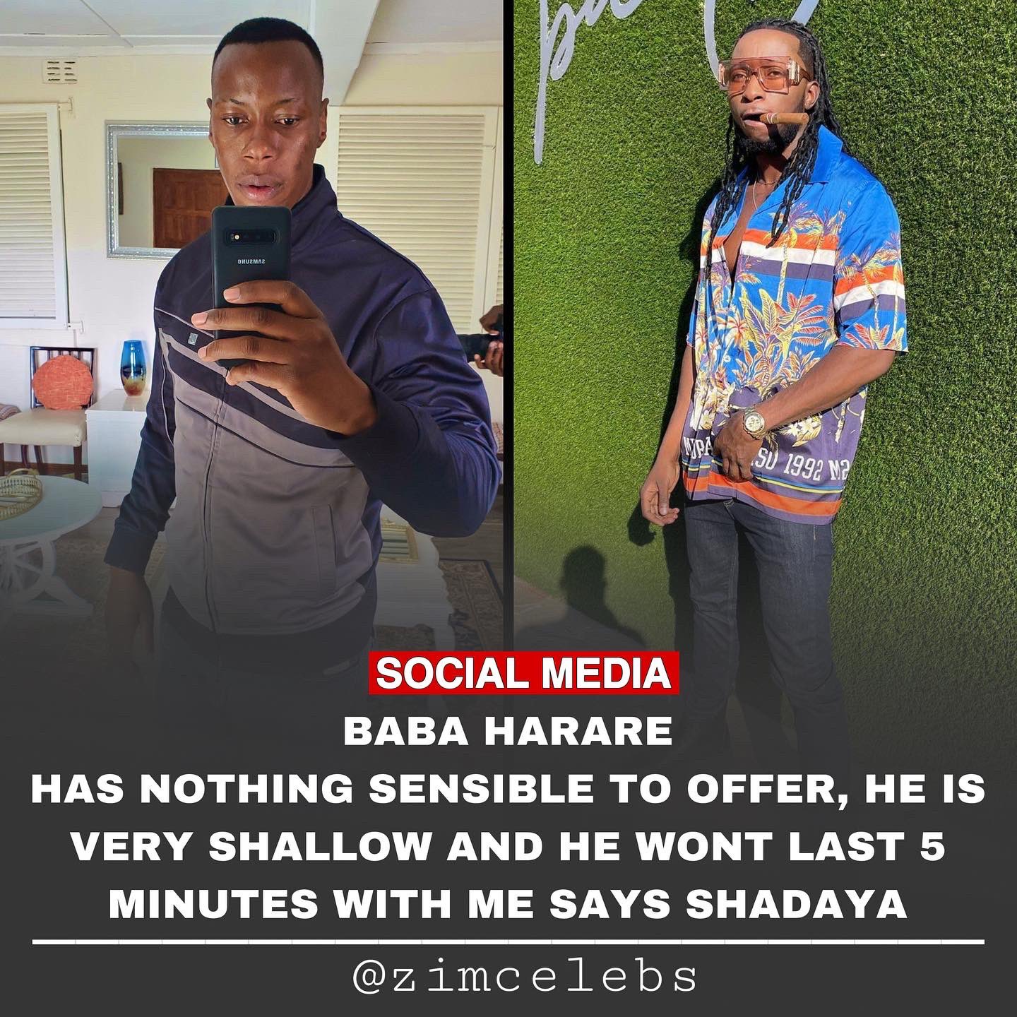 Zim-Celebs on Twitter: "#ZCNEWS : Shadhaya has responded to Baba Harare citing his lack of ...