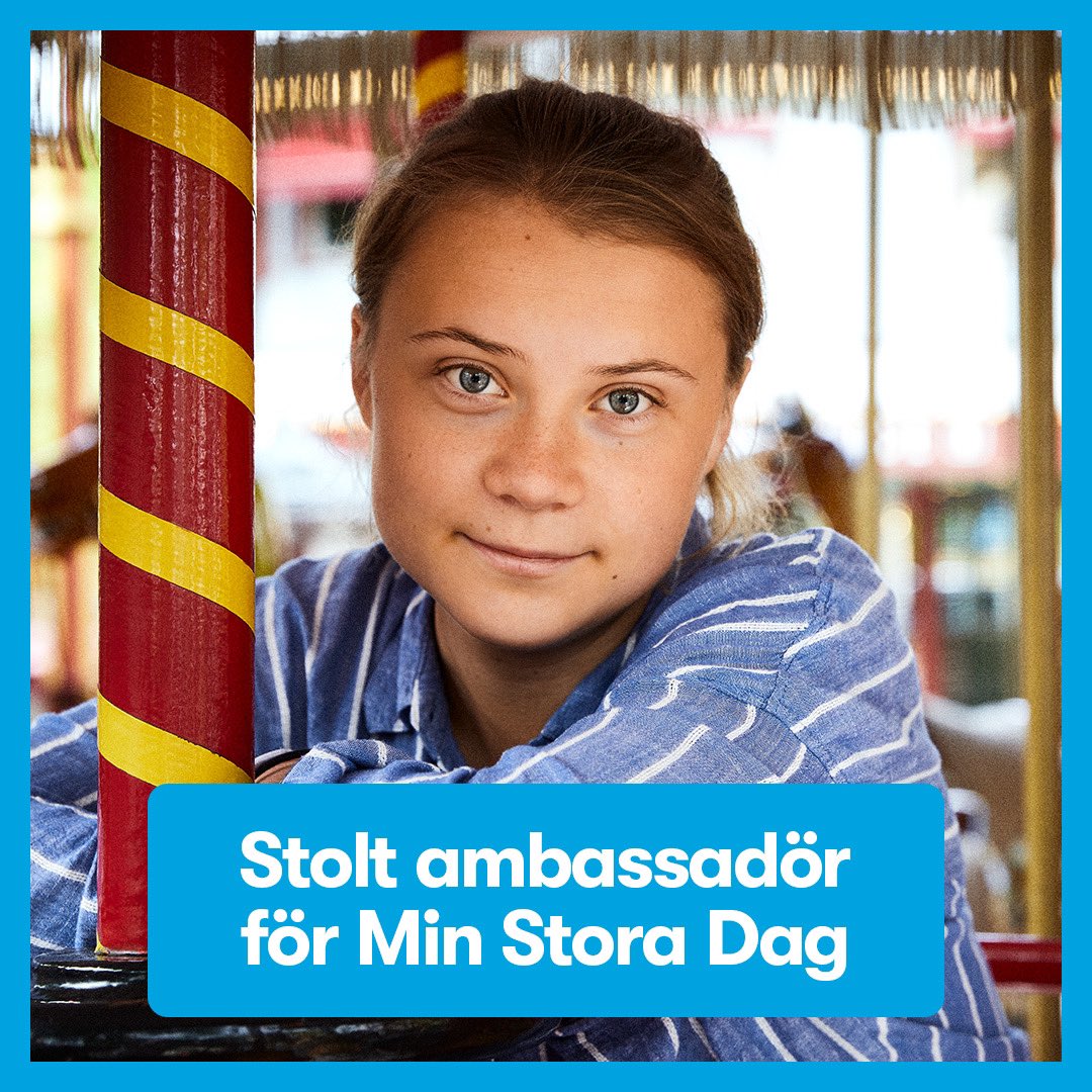Greta Thunberg on Twitter: "Idag blir jag stolt ny ambassadör för @MinStoraDag som uppfyller ...