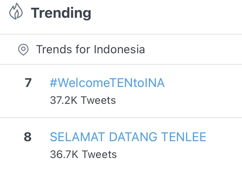 TENzenter on Twitter: "Hashtag #WelcomeTENtoINA is trending no.7 on Indonesia twitter trends 🇮🇩 ...