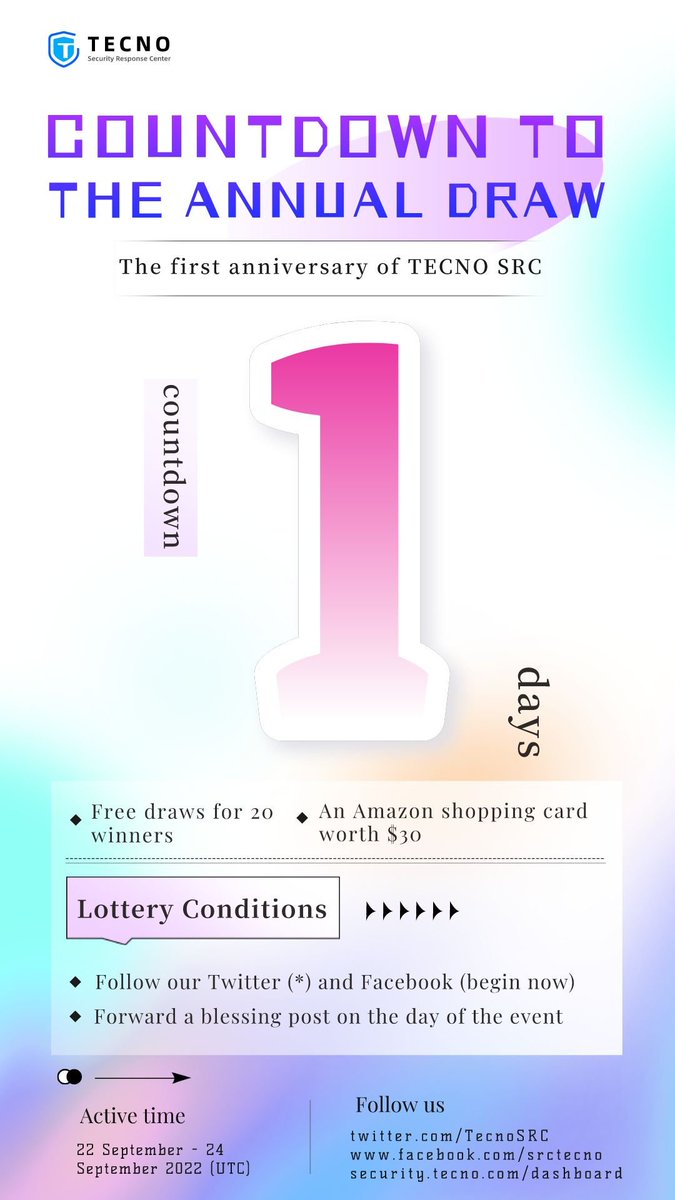 TECNO Security Response Center on Twitter: "Countdown to the day! Free Amazon Shopping Card is ...