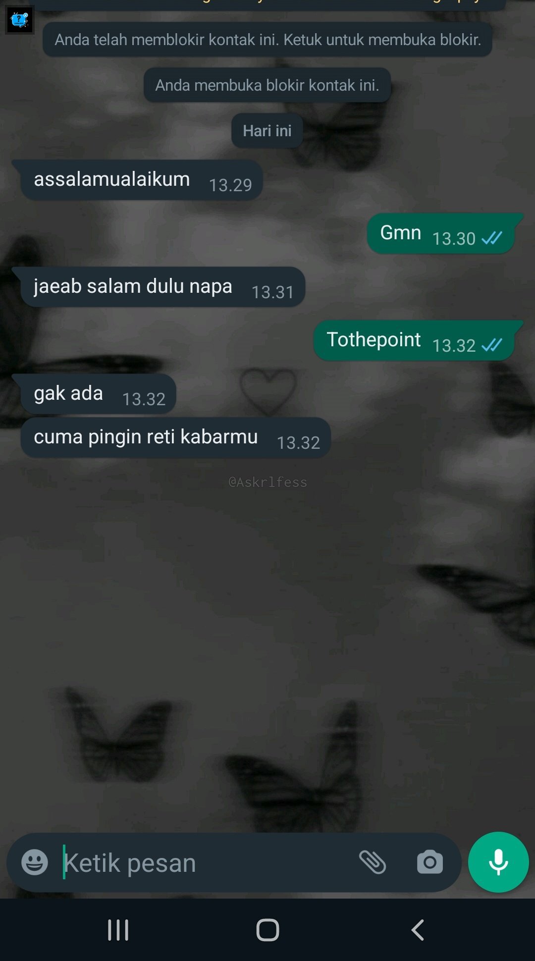 Askrlfess on Twitter: "[askrl] mantan aku ngechat nanyain kabar, nah ...