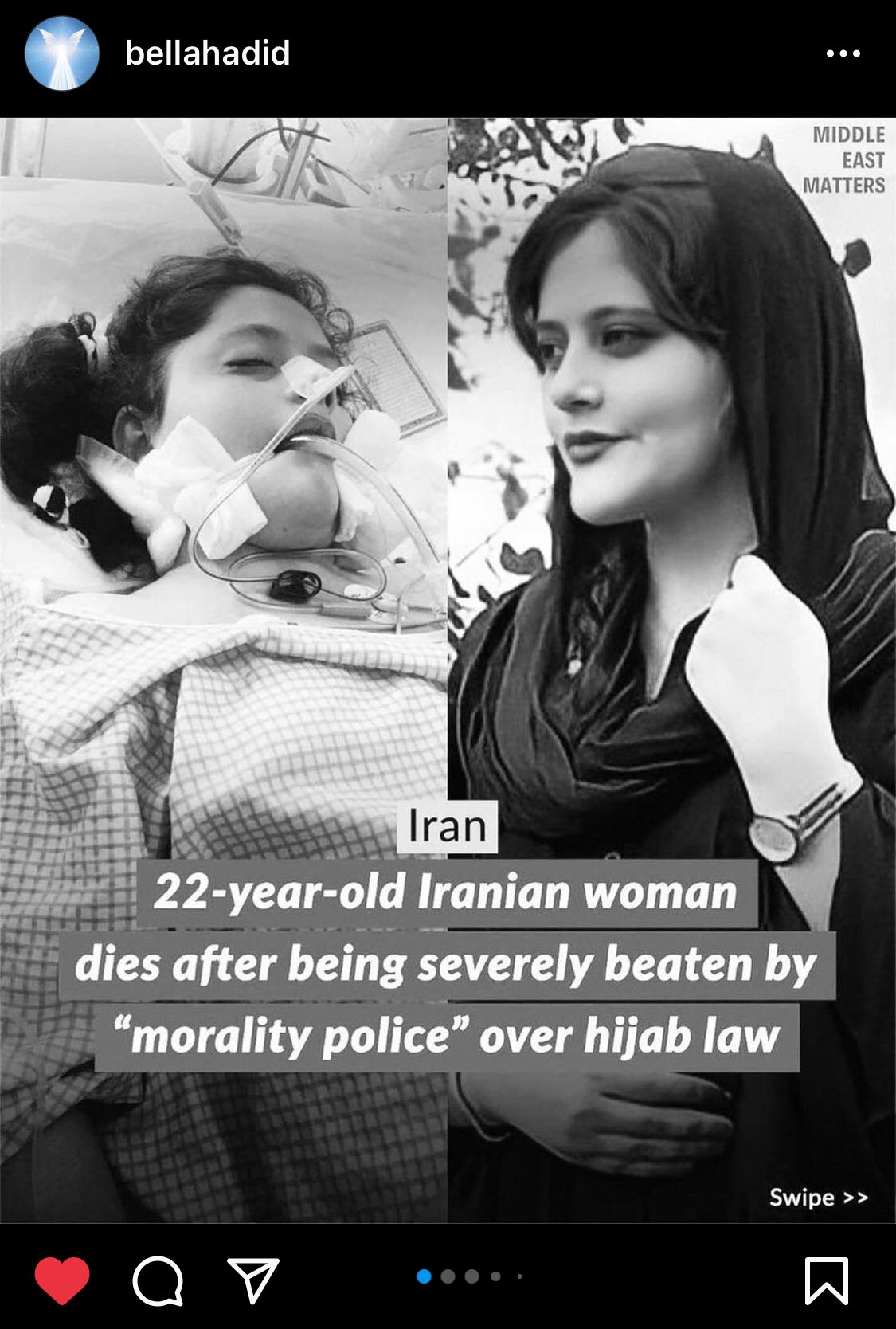 Mersen on Twitter: "بلا حدید با ۵۴ میلیون فالوور در اینستاگرام یه پست اسلایدی گذاشته و ماجرای # ...