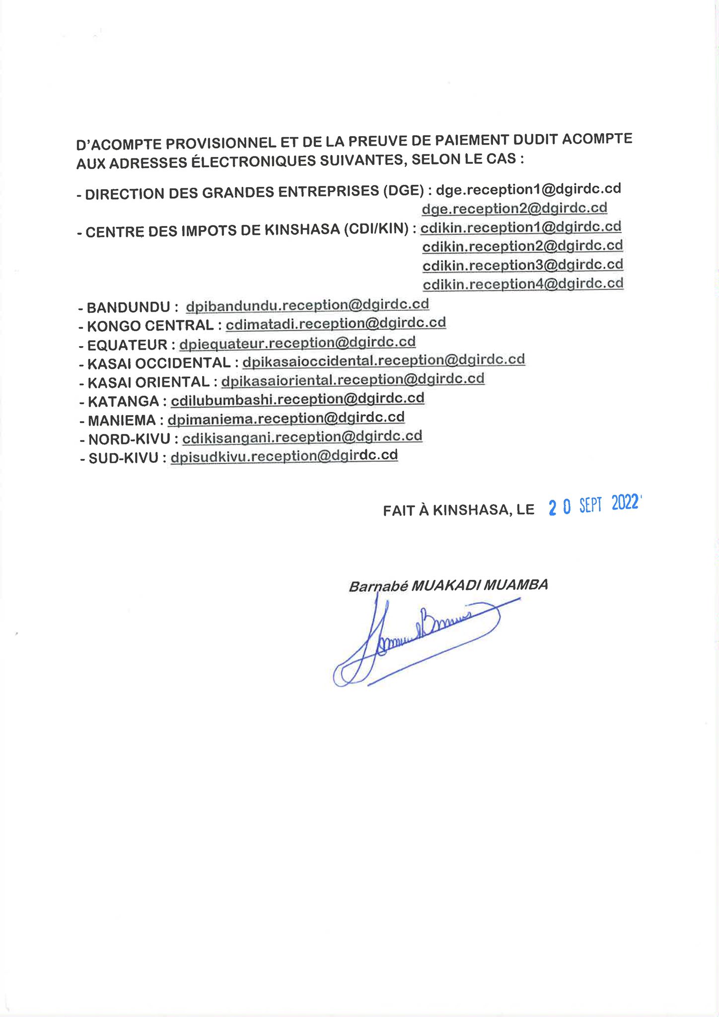 Dgi Rdc On Twitter Aux Contribuables Relevant De La Dge Cdi Et Dpi
