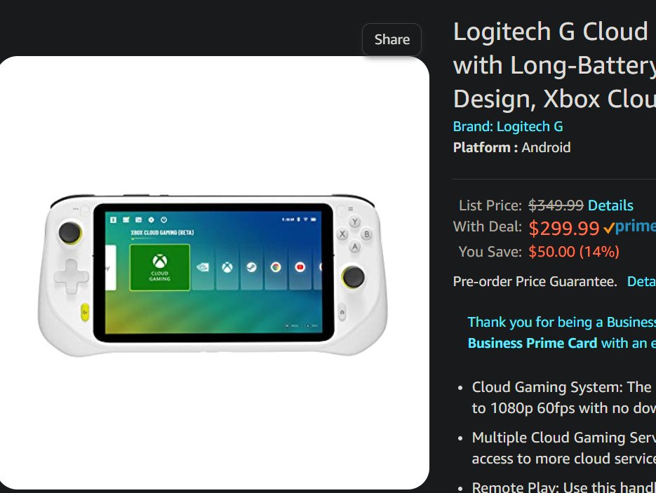 Retro Handhelds on Twitter: "The Logitech G is up for pre-order, limited pricing at $300. Soon ...