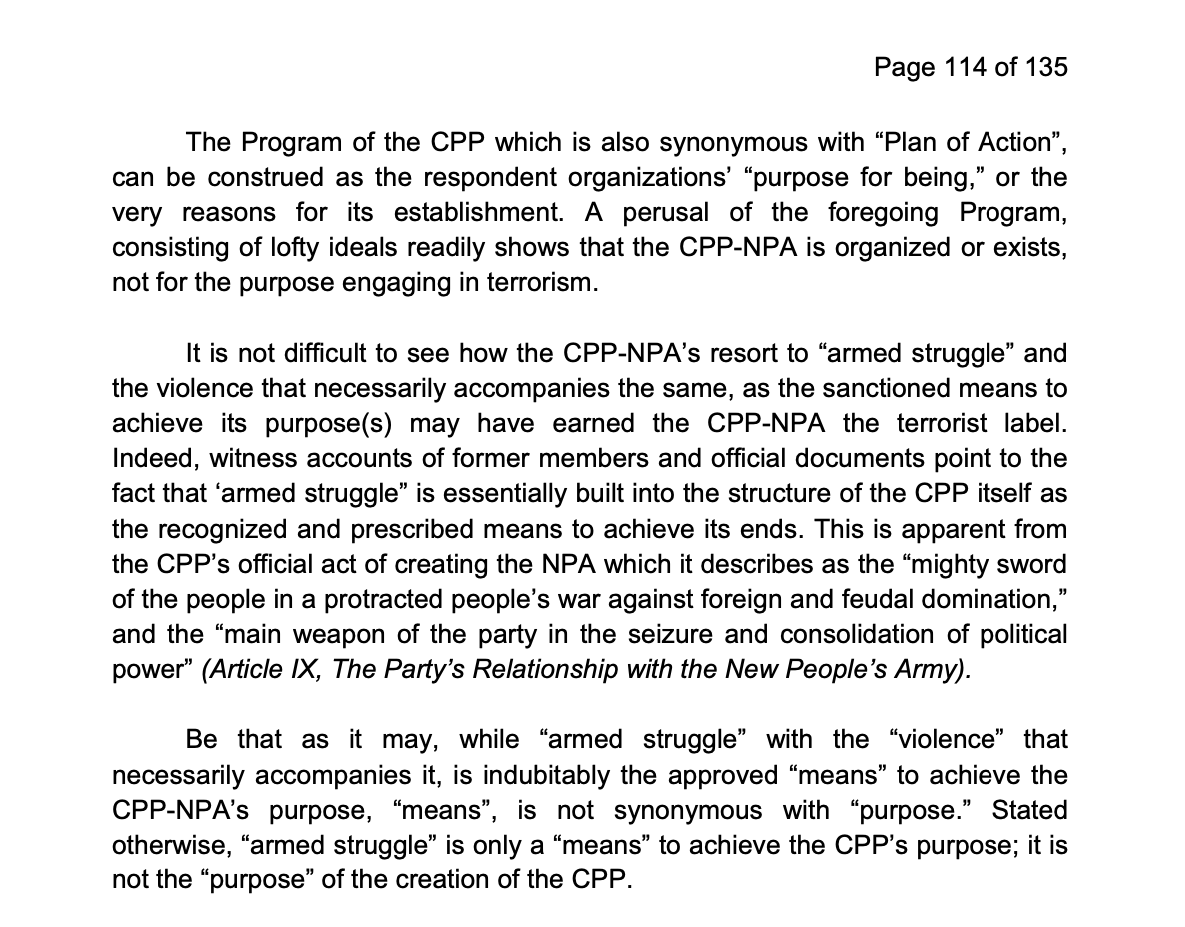 CNN Philippines on Twitter: "@anjocalimario In her review of CPP’s “Plan of Action,” Judge Marlo ...