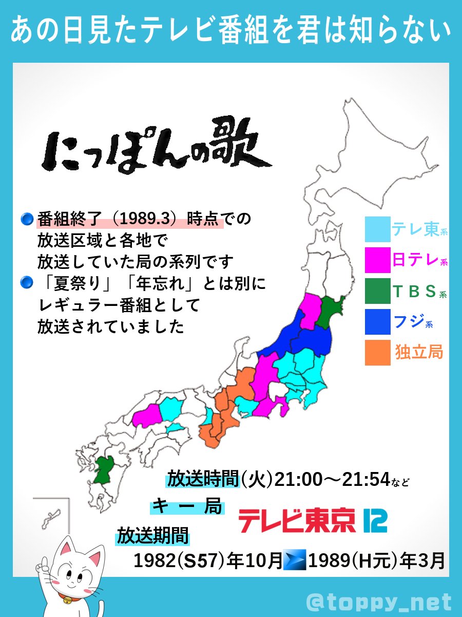 えいだんねこ On Twitter Rt Toppy Net あの日見たテレビ番組を君は知らない 📺にっぽんの歌 番組終了時点