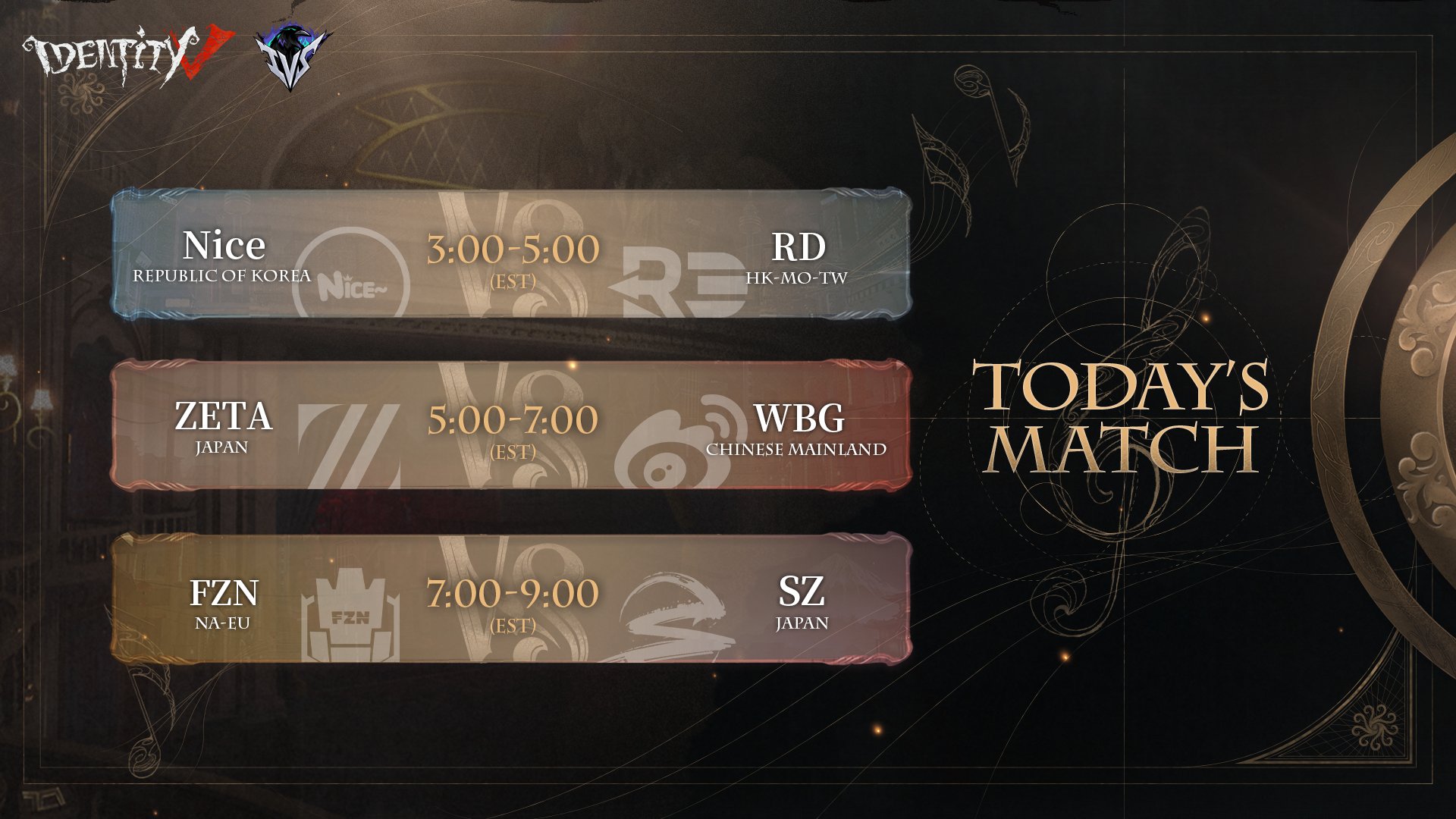 Identity V On Twitter Dear Detectives Day 3 Match Schedule Of Ivs