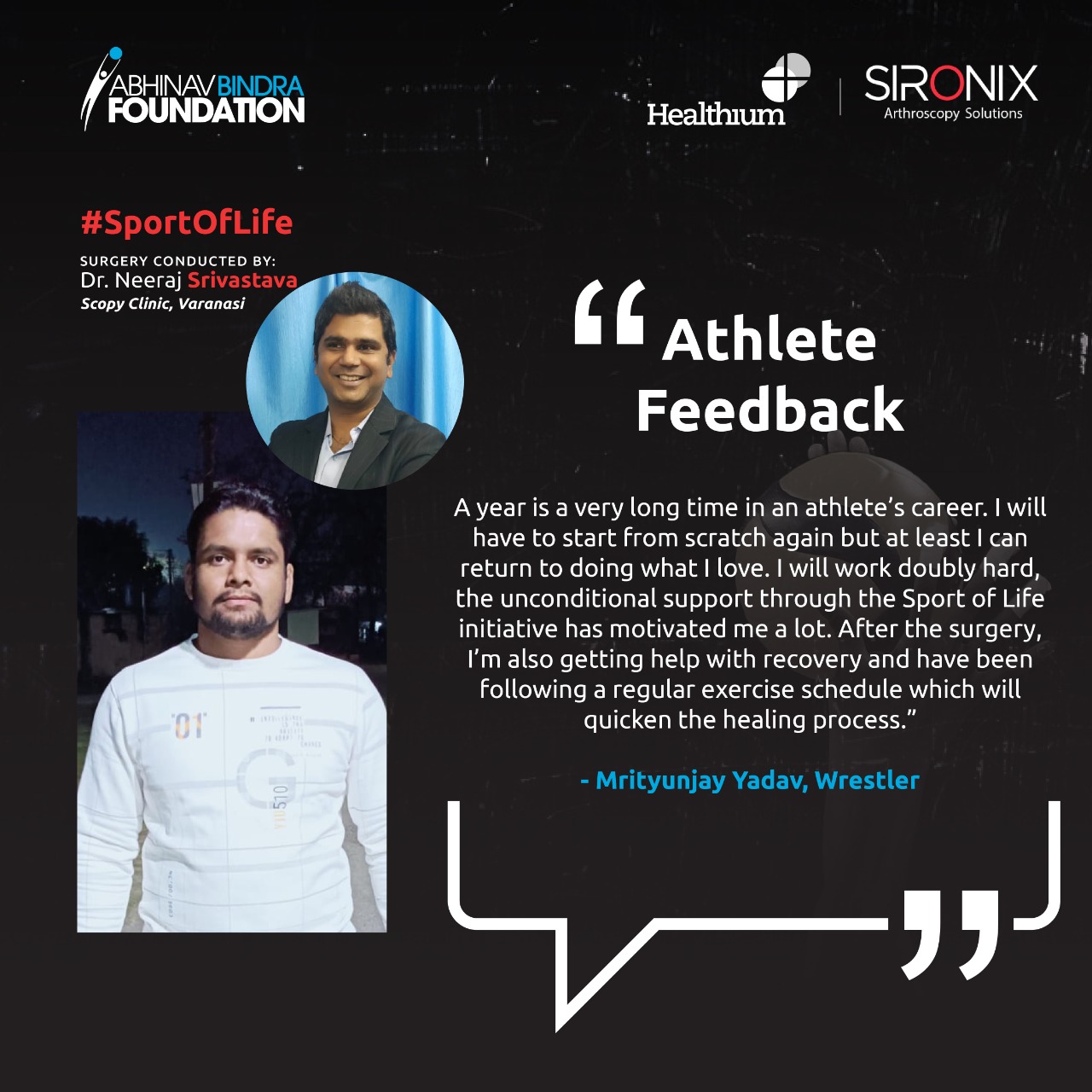 Abhinav Bindra Foundation on Twitter: "Mrityunjay Yadav, a wrestler from Varanasi, recounts how ...