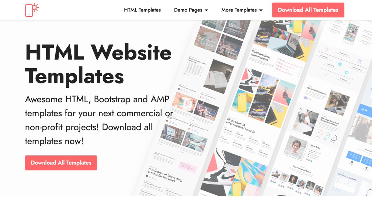 Websites to find FREE amazing HTML Templates for your projects ↓ (Save ...
