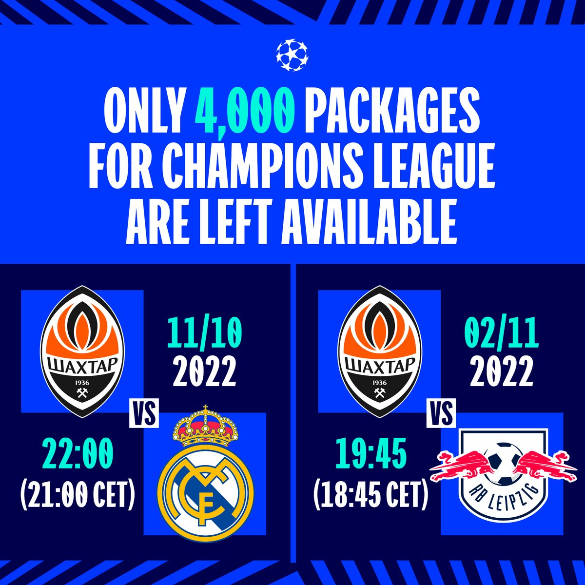 FC SHAKHTAR ENGLISH on Twitter: "⭐️ There are only 4,000 seats for the match vs Real Madrid in ...