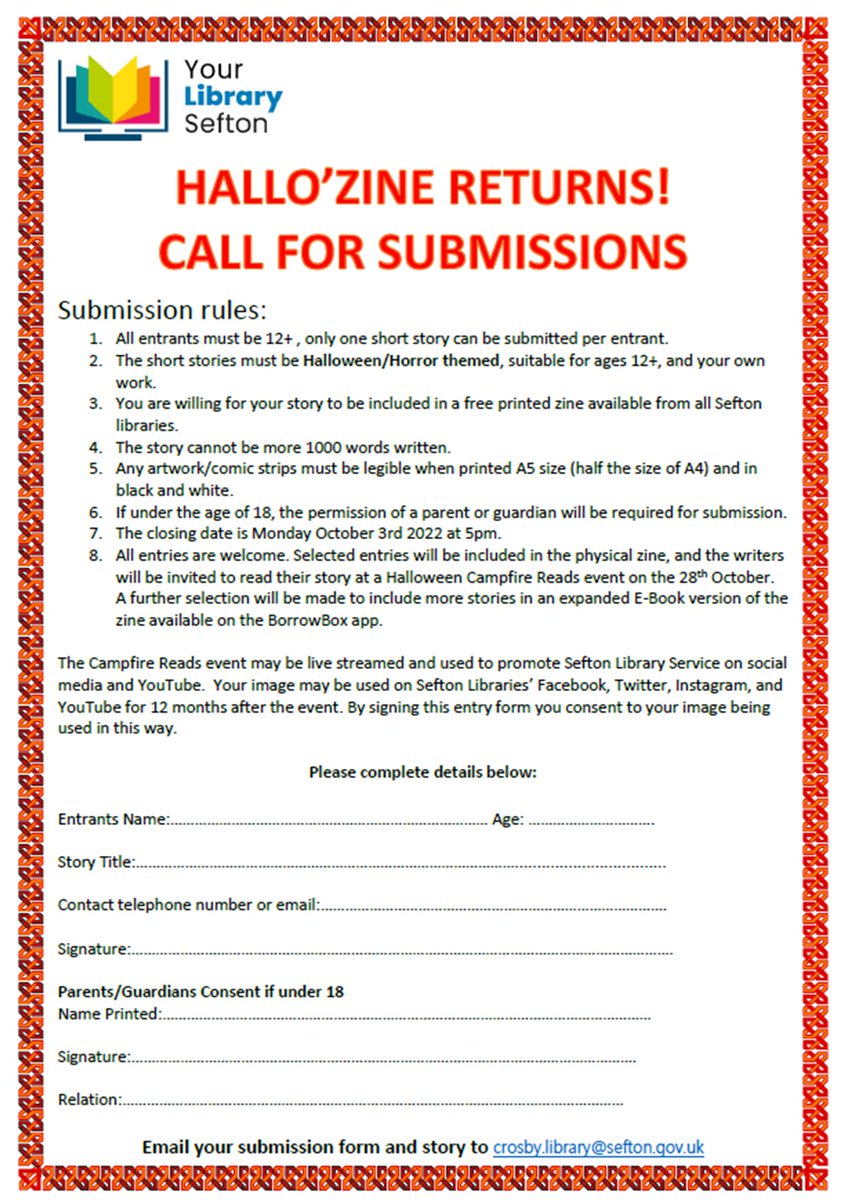 Sefton Libraries on Twitter: "Attention all ghosts, ghouls and goblins! We have now extended our ...