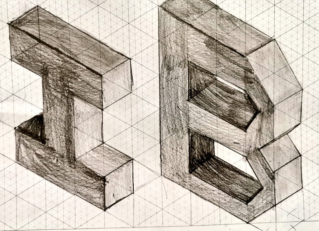 Isometric Drawings Letters