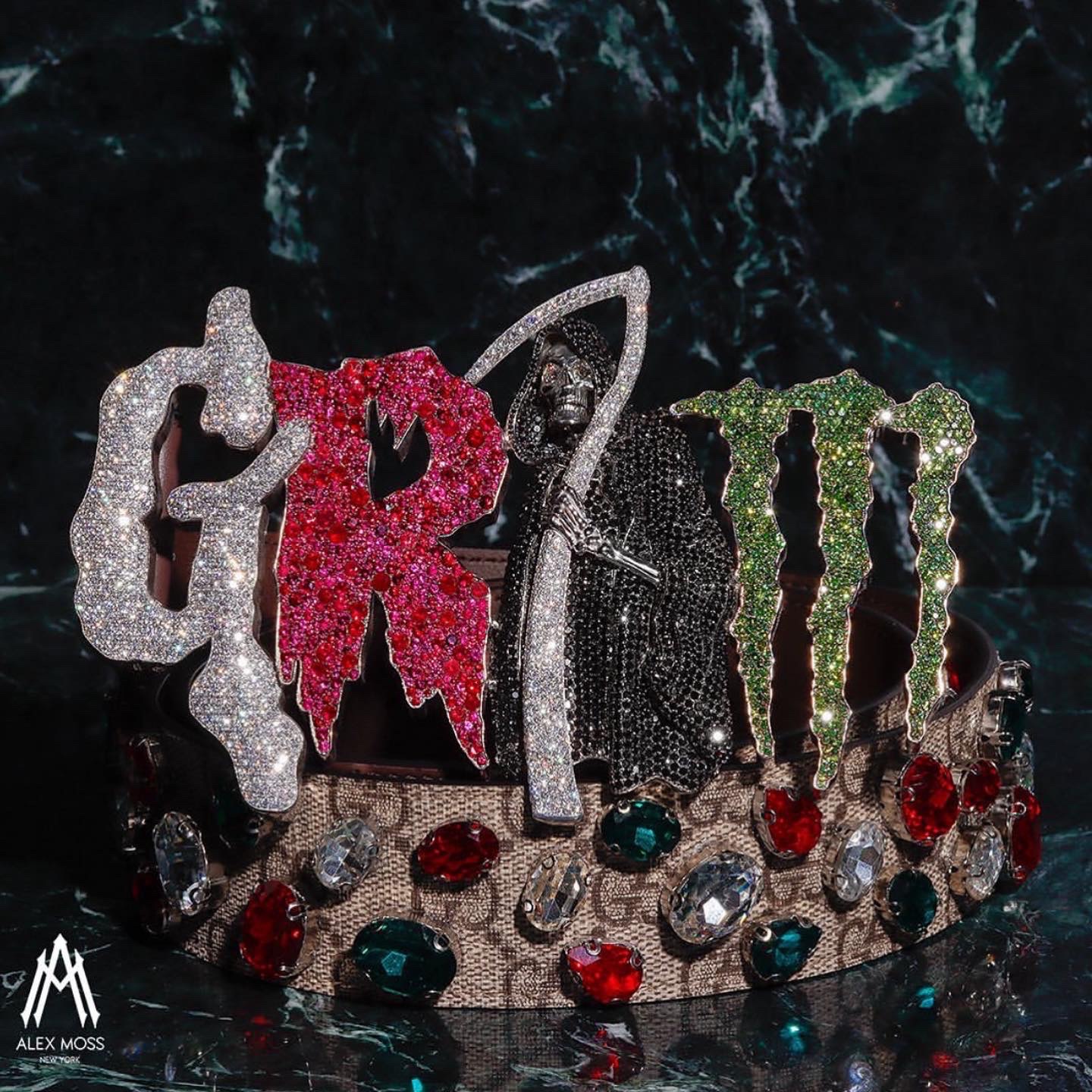 HypeNeverDies on Twitter: "A$AP Rocky Custom Iced Out “GRIM” GUCCI Belt By @alexmoss 👀 https://t ...