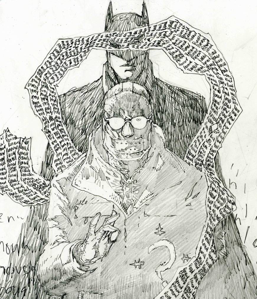 The Riddler Pencil Drawings Batman: Strange Love Adventures #1 P 4