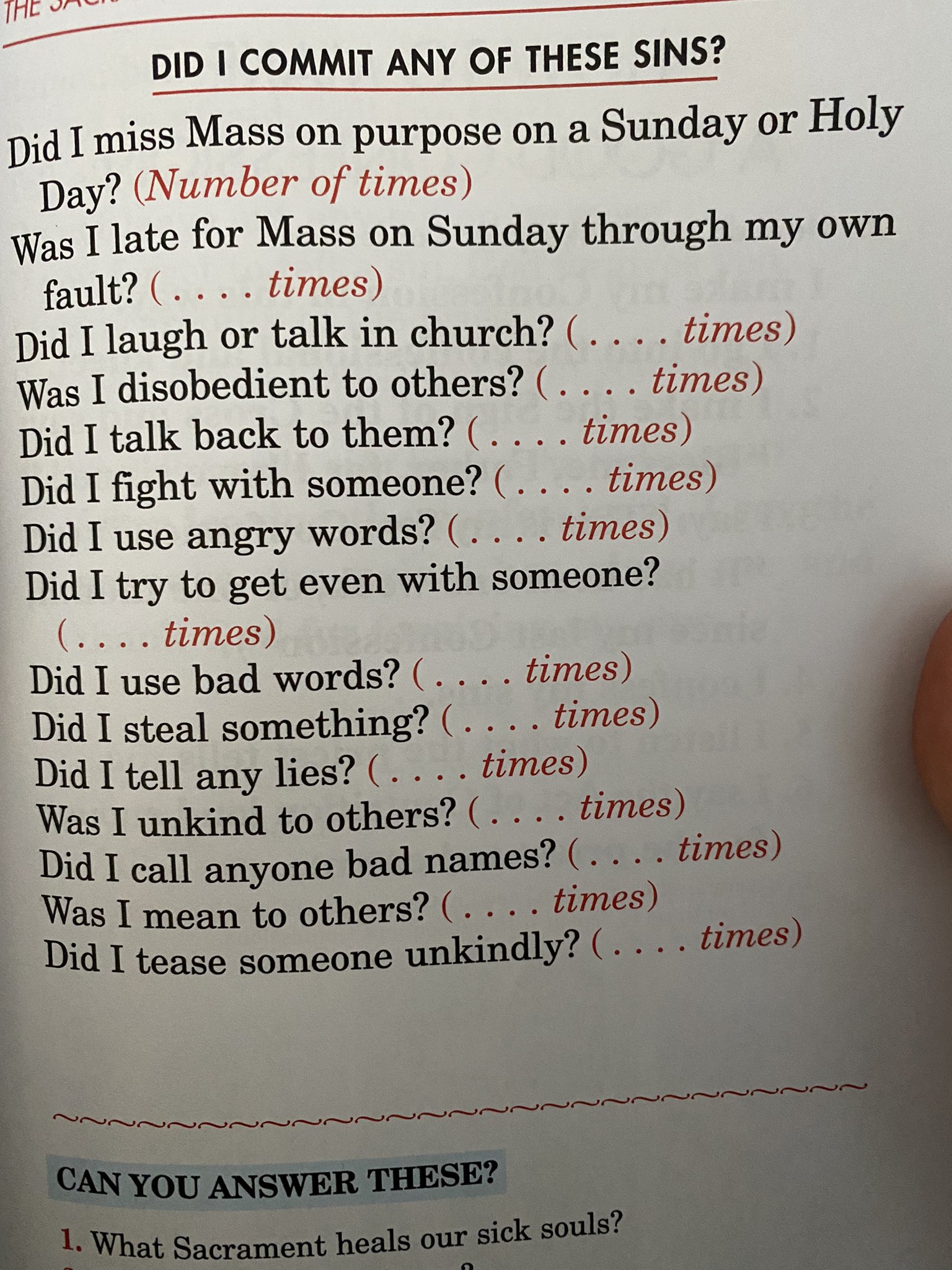 Venial Sin Example