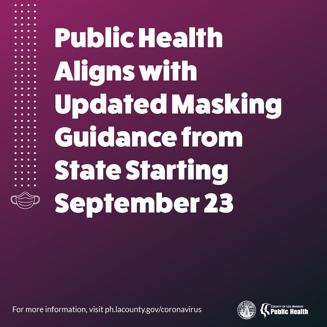 LA Public Health on Twitter: "Public Health aligns with updated masking guidance from the state ...