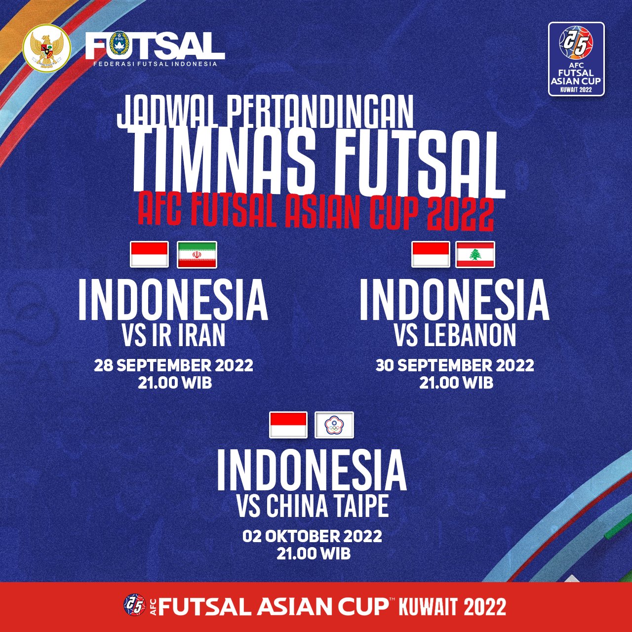 Siaran Bola Live on Twitter: "Jadwal AFC Futsal Asian Cup 2022 LIVE MNCTV 📷 @timnasfutsalIDN ...