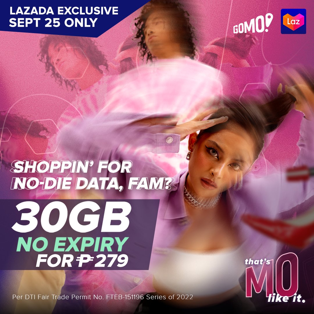 GOMO PH on Twitter: "No expiry and Mo outta every GB! Get 30GB No Expiry Data for only P279 ...