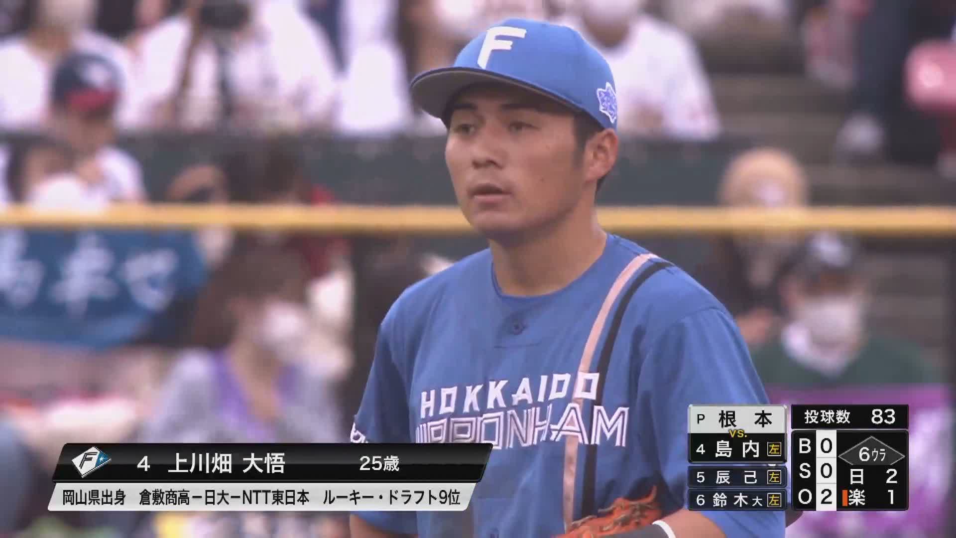 Nhkベースボール On Twitter 【日本ハム上川畑 好守備！】 プロ野球⚾️ 楽天×日本ハム Nhkbs1 放送中 6回ウラ ファイターズ ショートストップ 上川畑 
