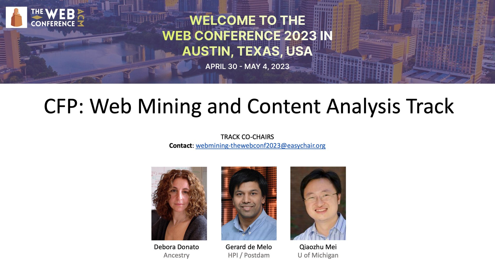 The Web Conference on Twitter: "We invite research contributions to the Web Mining and Content ...