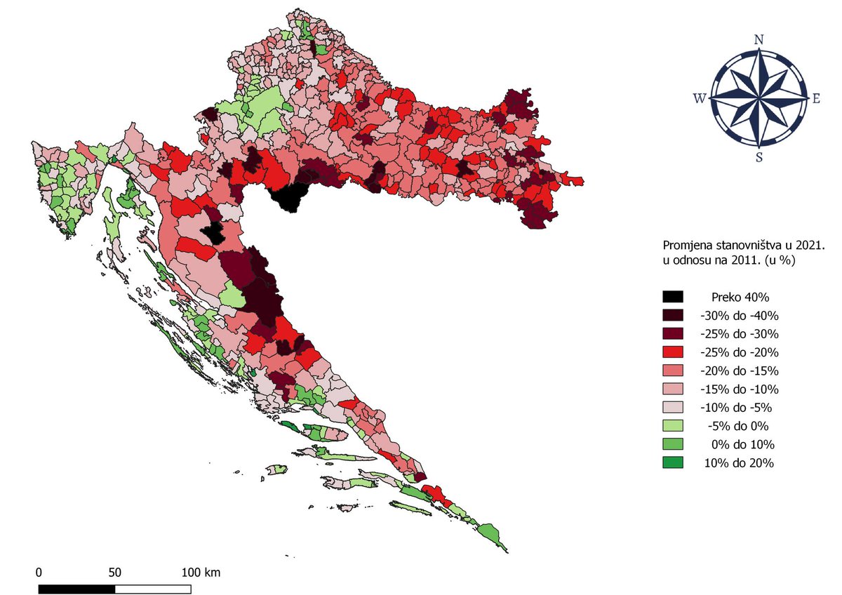 Miodrag Pantovic on Twitter: "Demographic decline of Croatia between ...