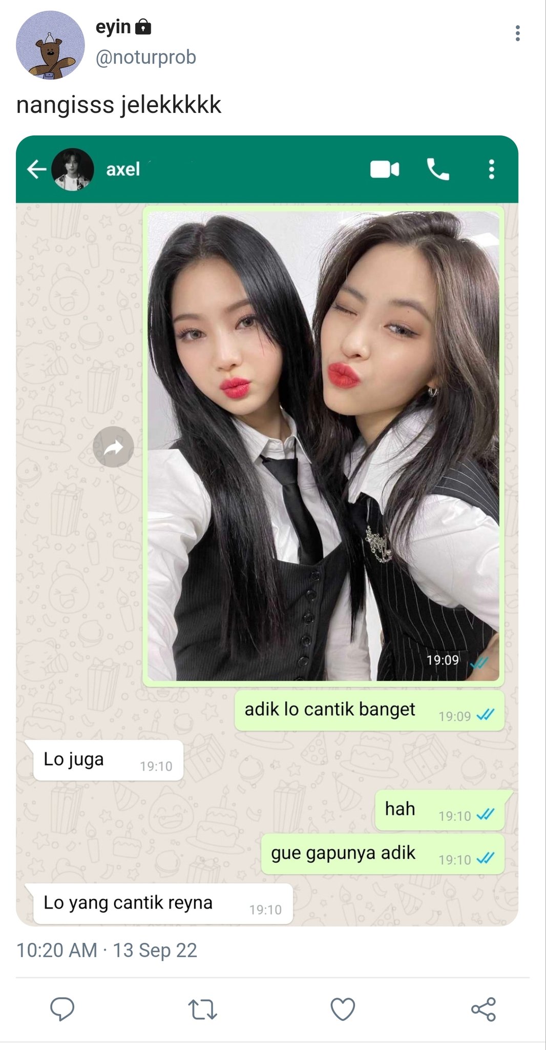 ︎marü - reynaxel update on Twitter: "51. nangis jelek https://t.co/oAcNMZ4mjO" / Twitter