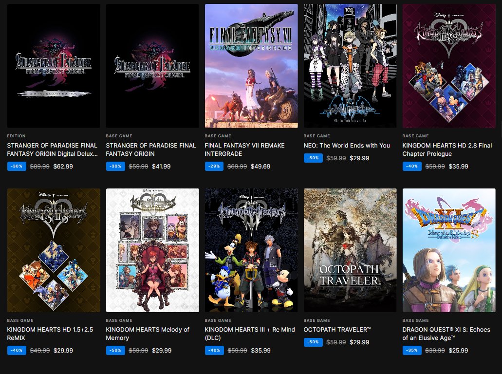 Wario64 on Twitter: "Square Enix sale on Epic Games Store https://t.co/gtaEL9azQz https://t.co ...