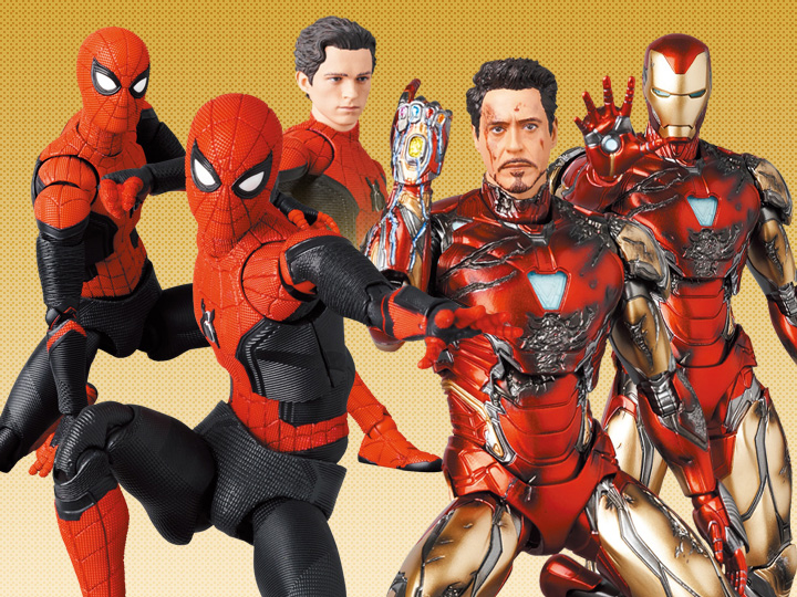 BigBadToyStore on Twitter: "MAFEX: No Way Home Spider-Man (Upgraded Suit) & Endgame Iron Man ...